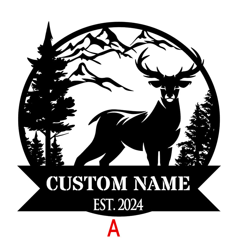 Custom Deer Cabin Metal Sign – wroughtsiron